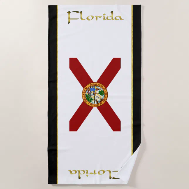 Florida flag beach towel | Zazzle