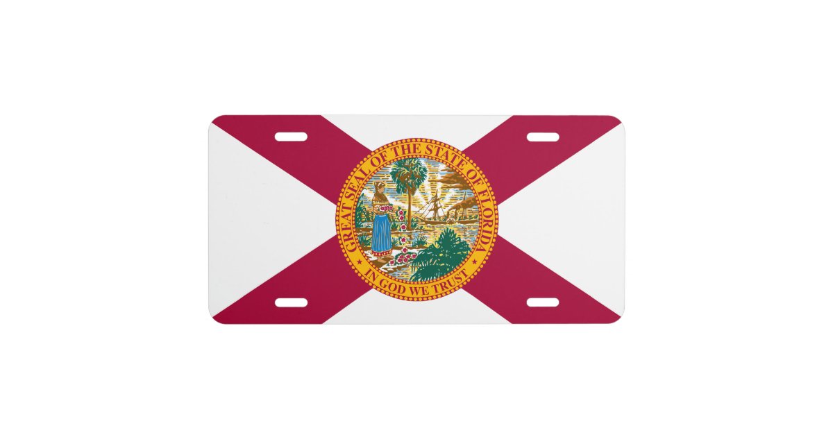 Florida flag license plate | Zazzle