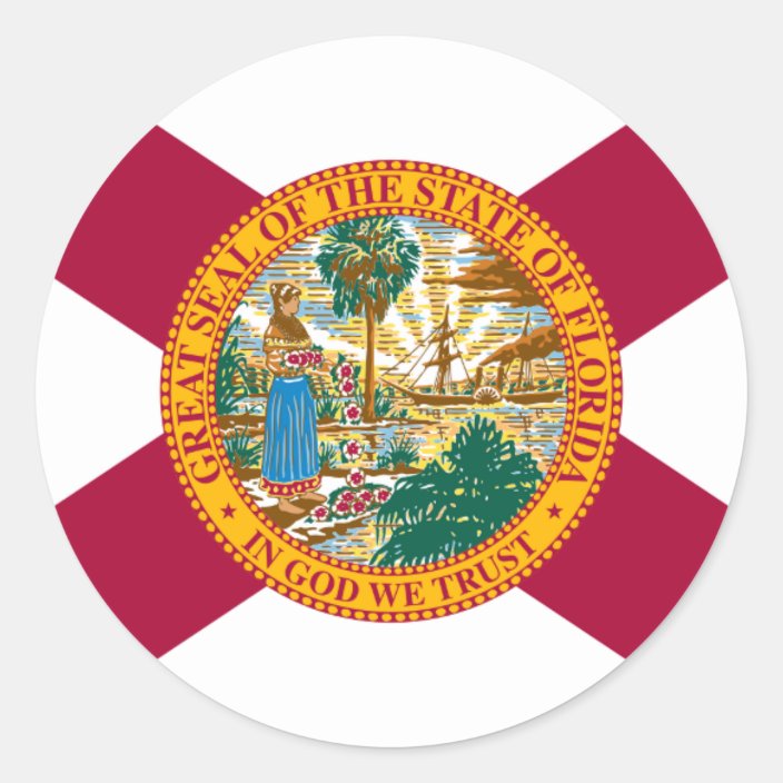 Florida flag/seal stickers | Zazzle.com