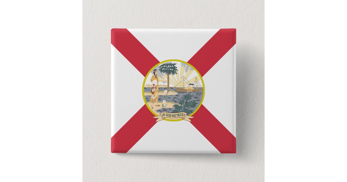 Florida Flag: The Sunshine State of Floridians Button | Zazzle