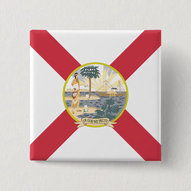 Florida Flag: The Sunshine State of Floridians Button | Zazzle