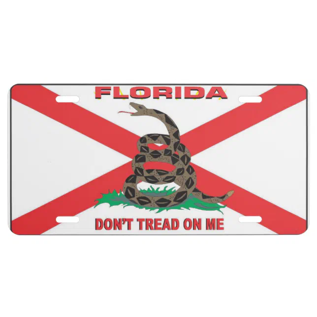 Florida Gadsden Flag Aluminum License Plate License Plate | Zazzle