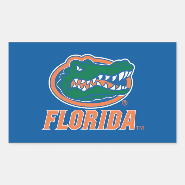 Florida Gator Head Full-Color Rectangular Sticker | Zazzle