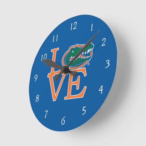 Florida Gators Love Round Clock | Zazzle