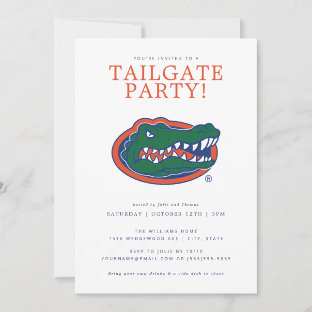 Florida Gators Tailgate Party Invitation | Zazzle