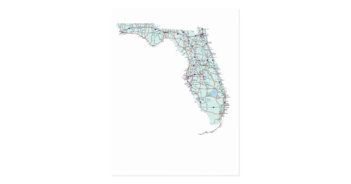 Florida Interstate Map Postcard | Zazzle.com