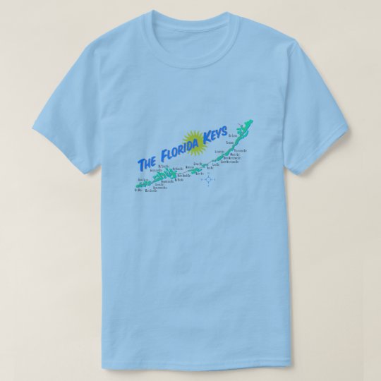 Florida Keys Map retro illustration T-Shirt | Zazzle.com