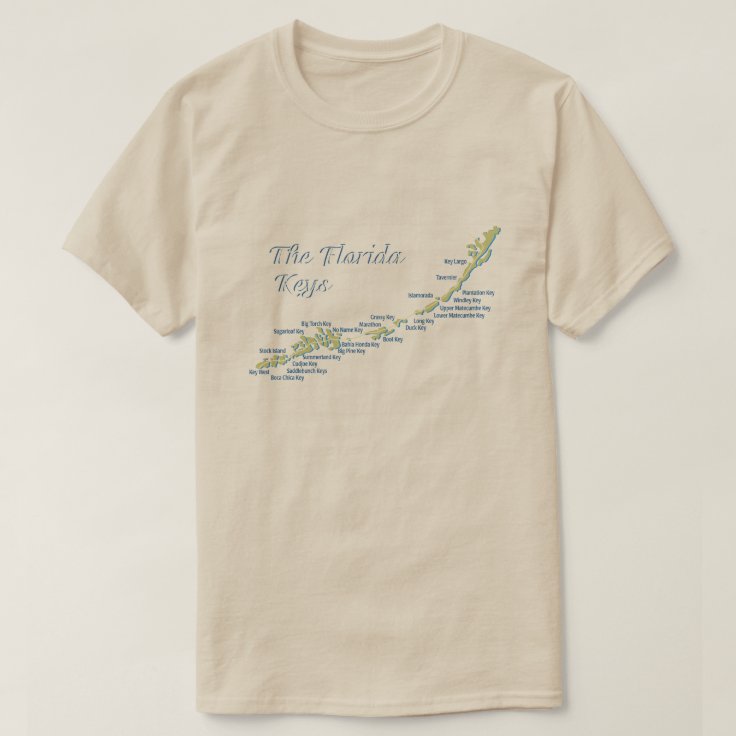 Florida Keys Map T-Shirt | Zazzle
