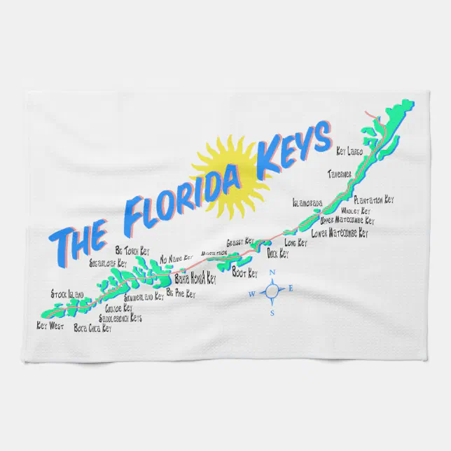Florida Keys Map Towel | Zazzle
