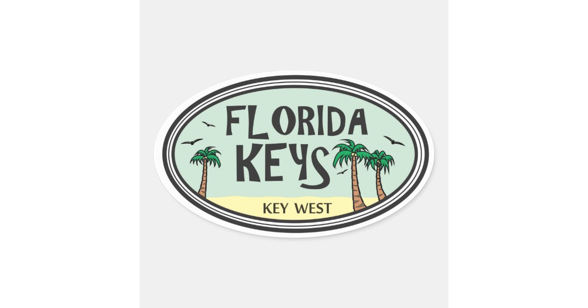 Florida Keys Oval Sticker | Zazzle