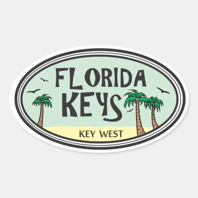 Florida Keys Oval Sticker | Zazzle