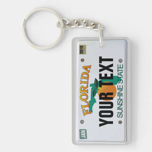Florida License Plate (customizable) Keychain | Zazzle