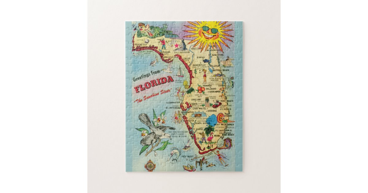 Florida Map 11x14 Jigsaw Puzzle | Zazzle