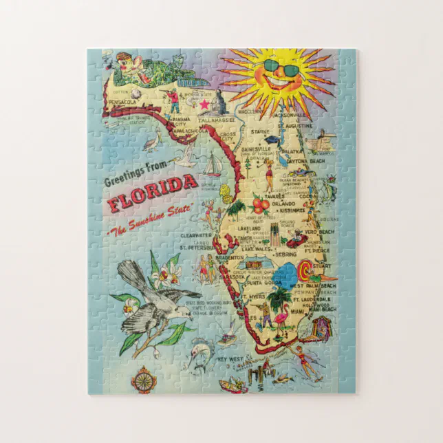 Florida Map 11x14 Jigsaw Puzzle | Zazzle