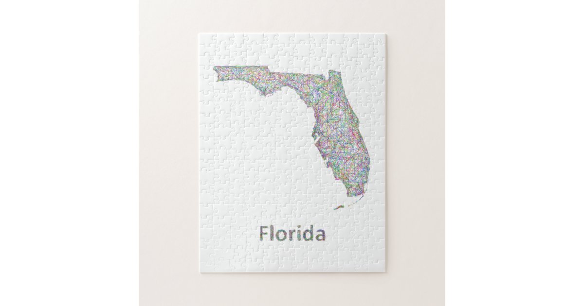 Florida map jigsaw puzzle | Zazzle