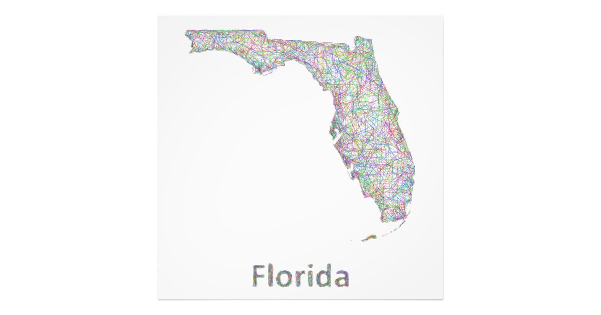 Florida map photo print | Zazzle