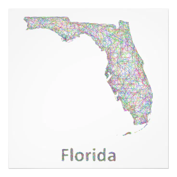 Florida map photo print | Zazzle