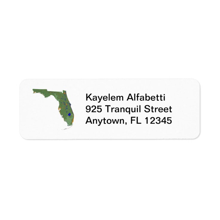Florida Map Return Address Label | Zazzle