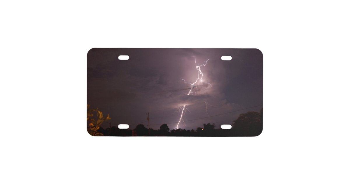 Florida night lightning License Plate | Zazzle