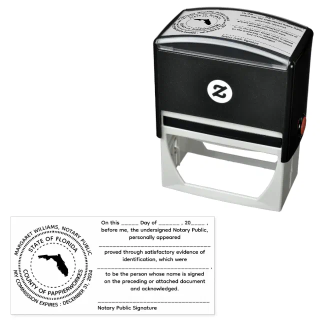 Florida Notary Public Acknowledgement Stamp | Zazzle