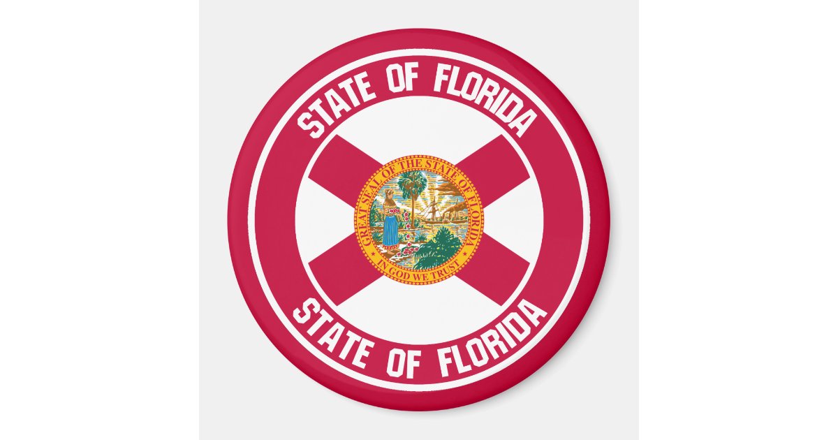 Florida Round Emblem Magnet | Zazzle