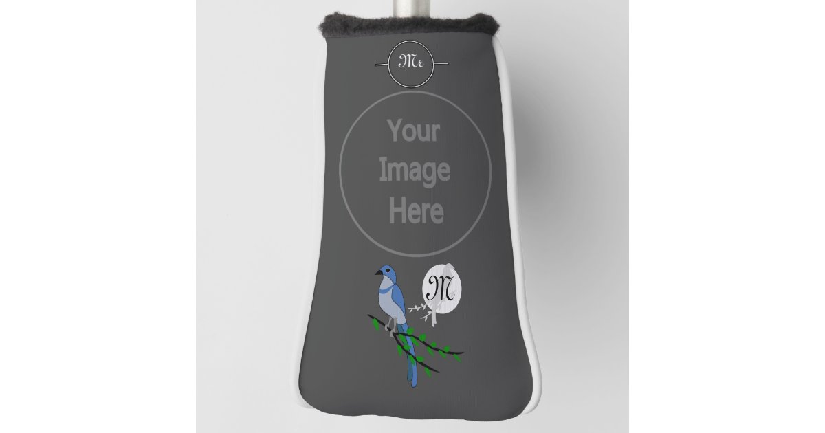 Florida Scrub Jay Monogram Crest Golf Head Cover | Zazzle