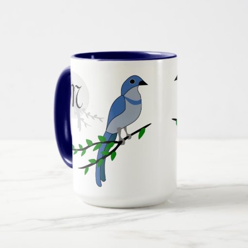 Florida Scrub Jay Monogram Mug | Zazzle