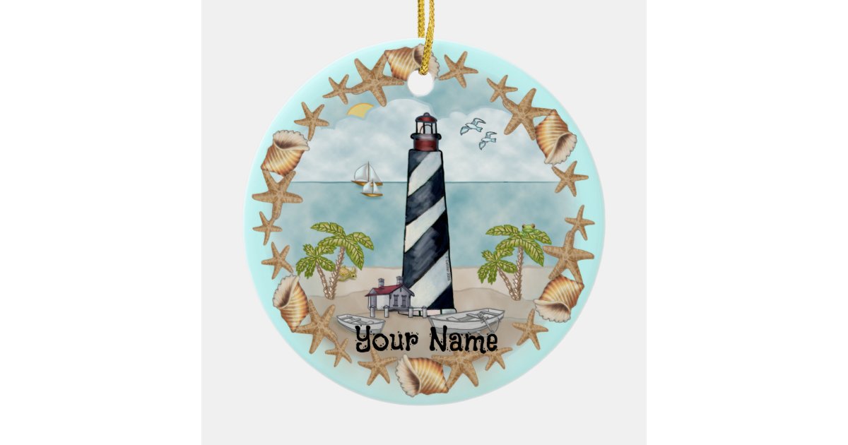 Florida Shells Lighthouse Ornament | Zazzle