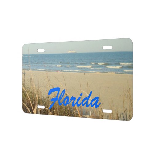 Florida Spring Beach Scene No. 3 License Plate | Zazzle