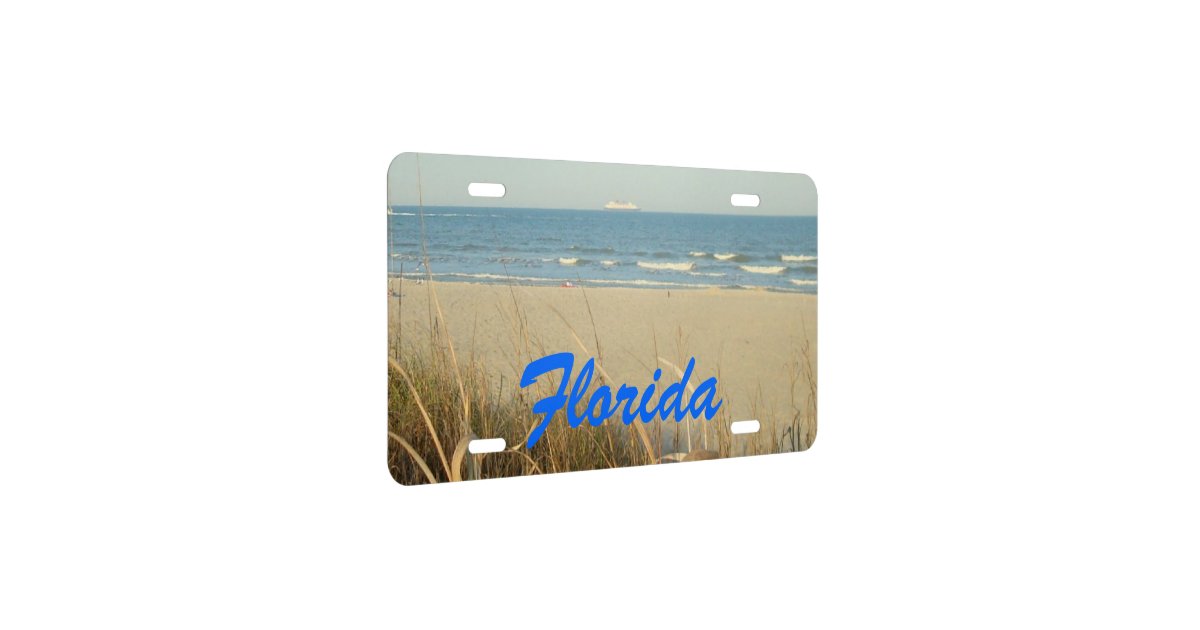 Florida Spring Beach Scene No. 3 License Plate | Zazzle