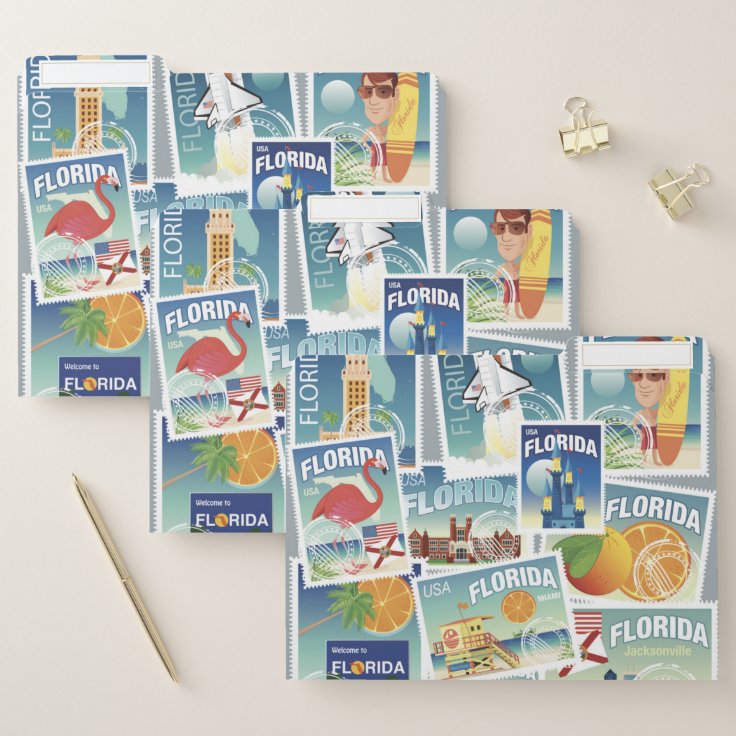Florida Stamps File Folder | Zazzle