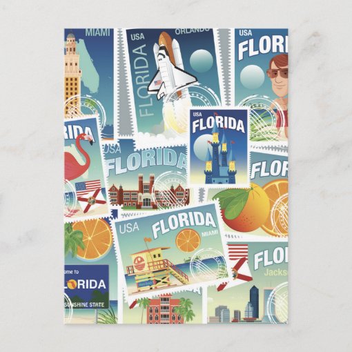 Florida Stamps Postcard | Zazzle