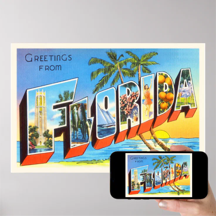 Florida State # 2 FL Old Vintage Travel Souvenir Poster | Zazzle