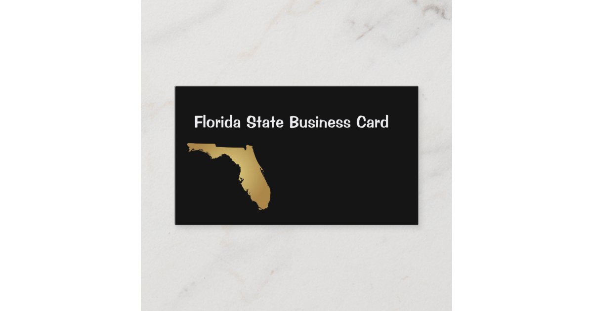 Florida State Business Card Metallic Gold | Zazzle
