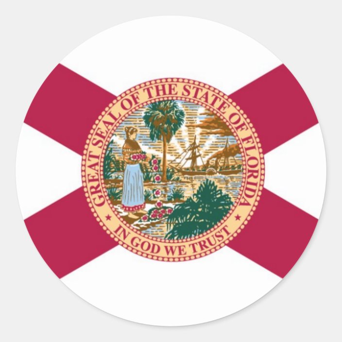 Florida State Flag Classic Round Sticker | Zazzle.com