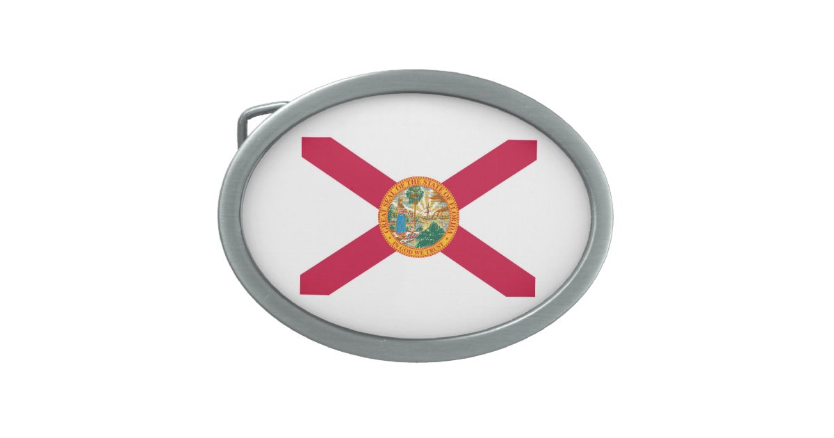 Florida State Flag Design Oval Belt Buckle | Zazzle