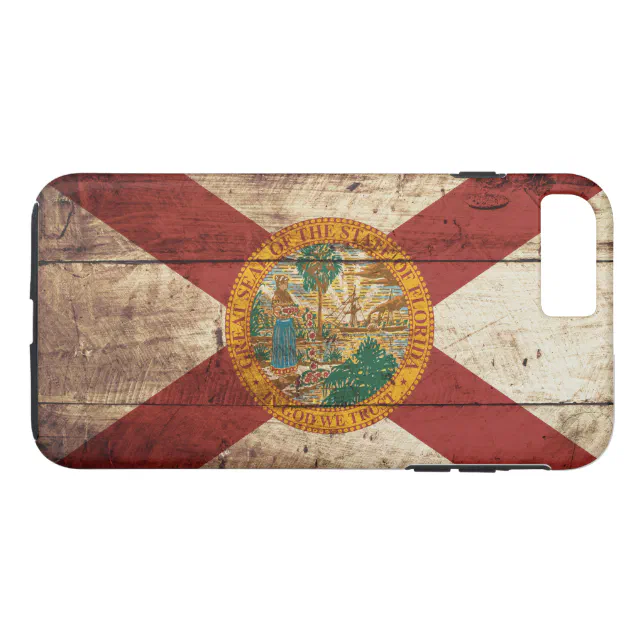Florida State Flag on Old Wood Grain Case-Mate iPhone Case | Zazzle