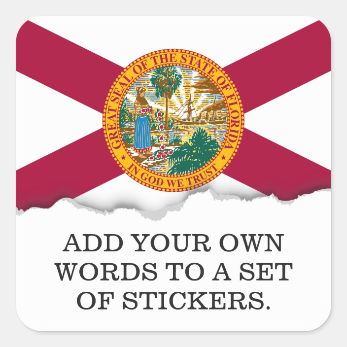 Florida State Flag Square Sticker | Zazzle.com