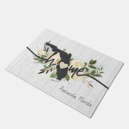 Florida State Personalized Your Home City Rustic Doormat | Zazzle