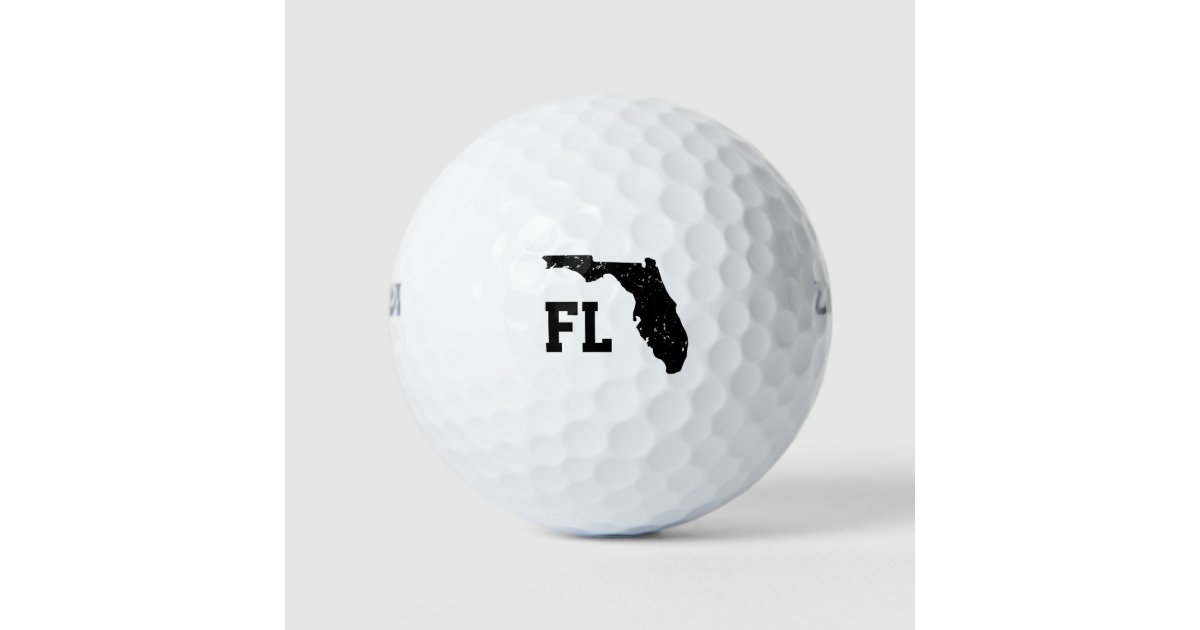 Florida state silhouette border custom monogramed golf balls | Zazzle