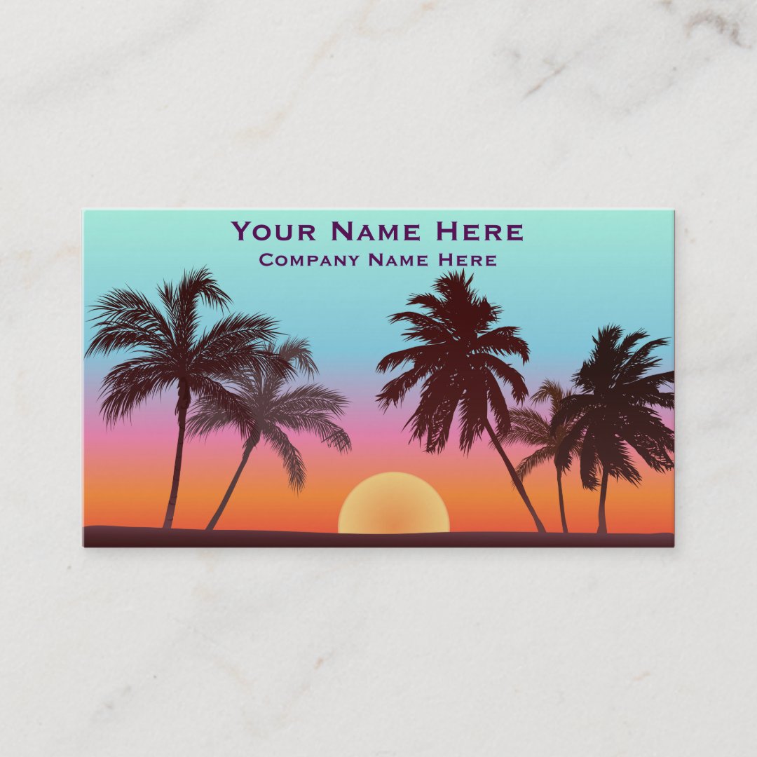 Florida Sunset Business Card | Zazzle