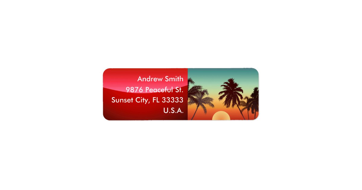 Florida Sunset Label | Zazzle