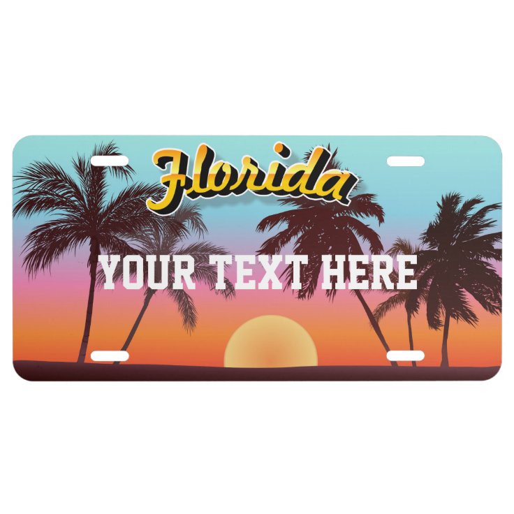 Florida Sunset License Plate | Zazzle
