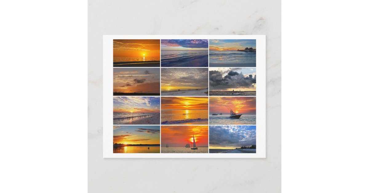 Florida Sunsets Collage Postcard | Zazzle