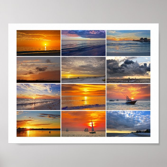Florida Sunsets Collage Poster | Zazzle