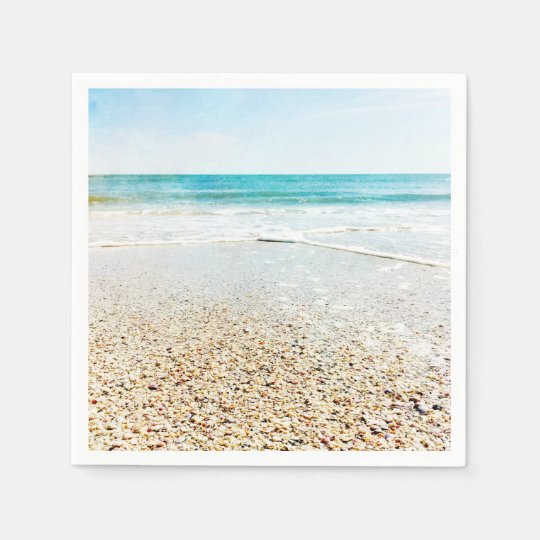 Florida Tropical Beach Sand Ocean Waves Sea Shells Paper Napkins ...