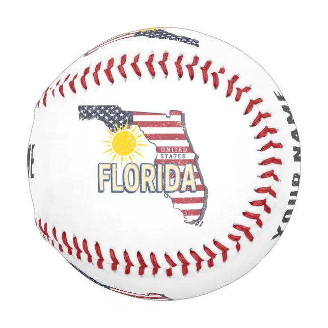 Florida United States Retro Map Vintage USA Baseball | Zazzle