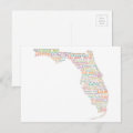 Florida USA Slang Word Art Map Postcard | Zazzle
