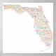 Florida USA Slang Word Art Map Poster | Zazzle