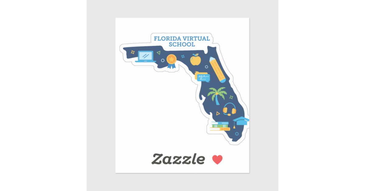 Florida Virtual School - State of Florida Sticker | Zazzle
